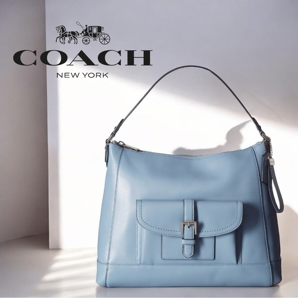 Coach | Bags | Coach Charlie Hobo Shoulder Bag Cornflower Blue Womens ...